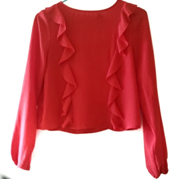 H&M | Tops | Hm Red Blouse | Poshmark